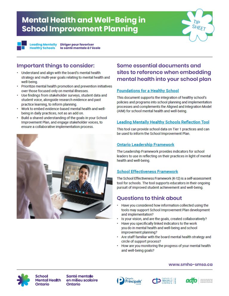 Mental Health and Well-being in School Improvement Planning - School ...