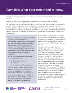 Cannabis: What Educators Need to Know - School Mental Health Ontario