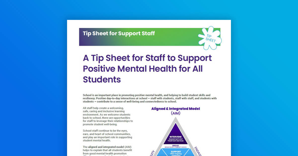 How to Support the Positive Mental Health of All Students - School ...