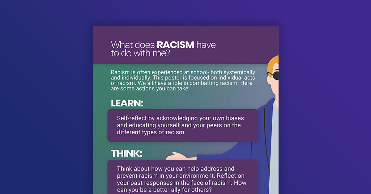 Learn, Think, Act: What Does Racism Have to do With Me? Poster - School ...
