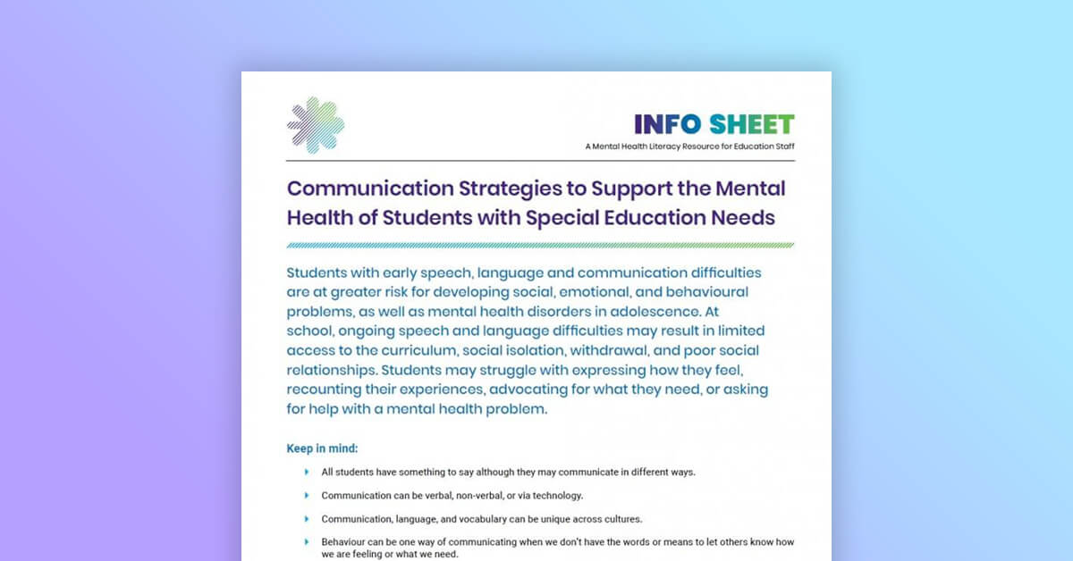 Communication Strategies to Support the Mental Health of Students with ...