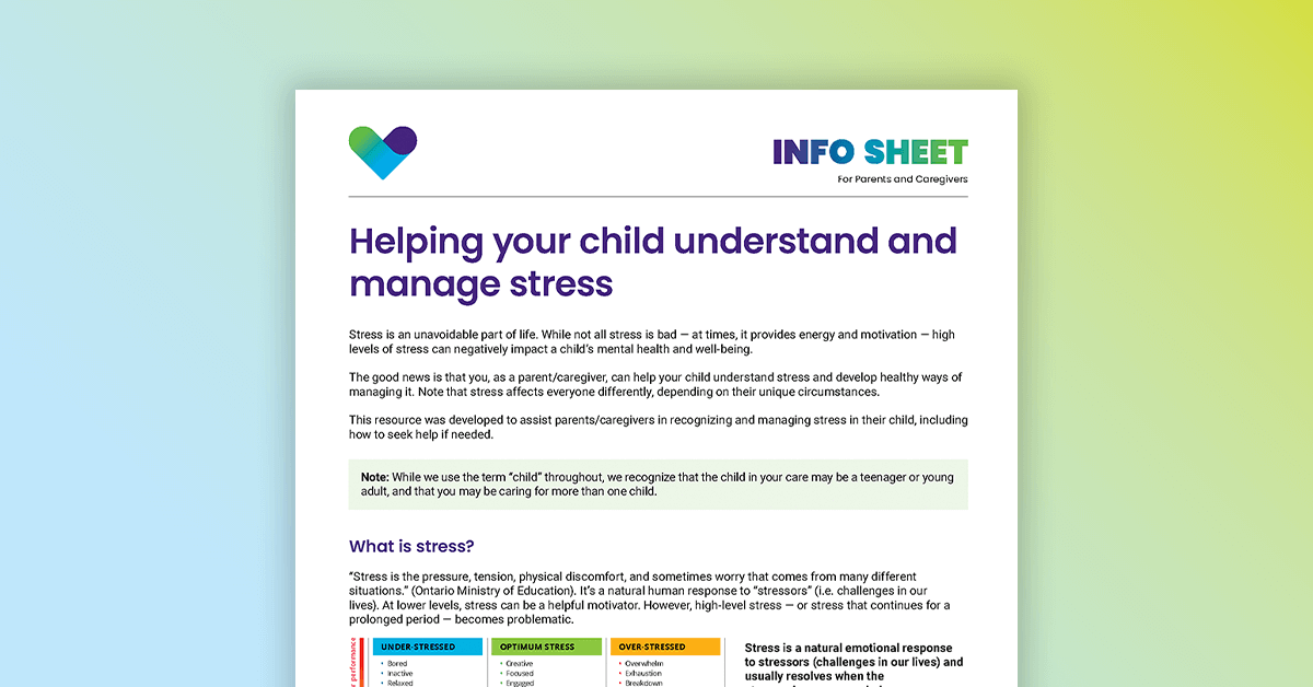 Helping your child understand and manage stress - School Mental Health ...